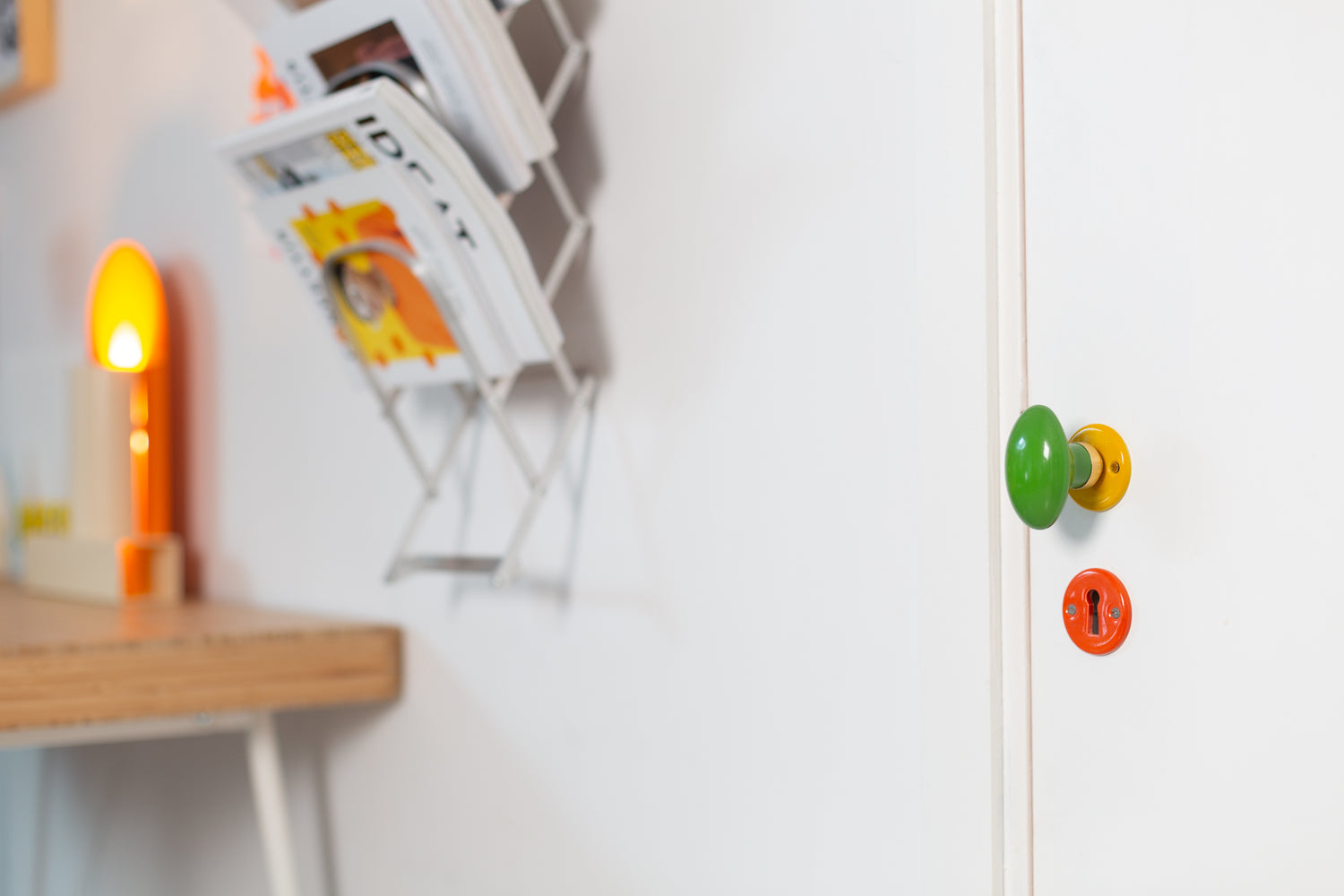 Hello Joy - Collection de poignées en porcelaine jaune, orange et vert – hello jacques